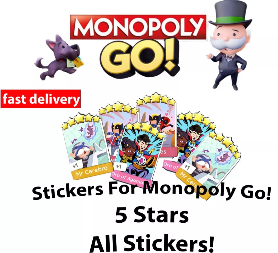 (Promotion)MONOPOLY GO STICKER 5 Star StickerRED HANDED,GOTCHA,ART ...