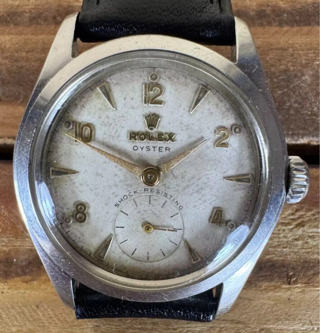 Rolex Oyster 34mm ref 6082 hand wind watch with subsidiary seconds ...