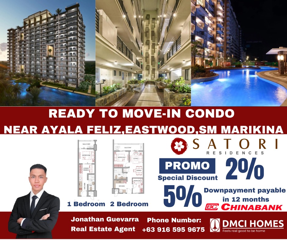 RUSH RFO CONDO IN PASIG SATORI RESIDENCES NEAR SM MARIKINA AYALA MALL, Property, For Sale ...