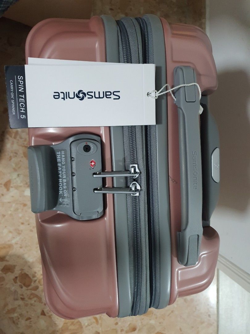 Samsonite Spin Tech 5 Cabin Luggage - Arctic Pink with Eazy Hook on ...