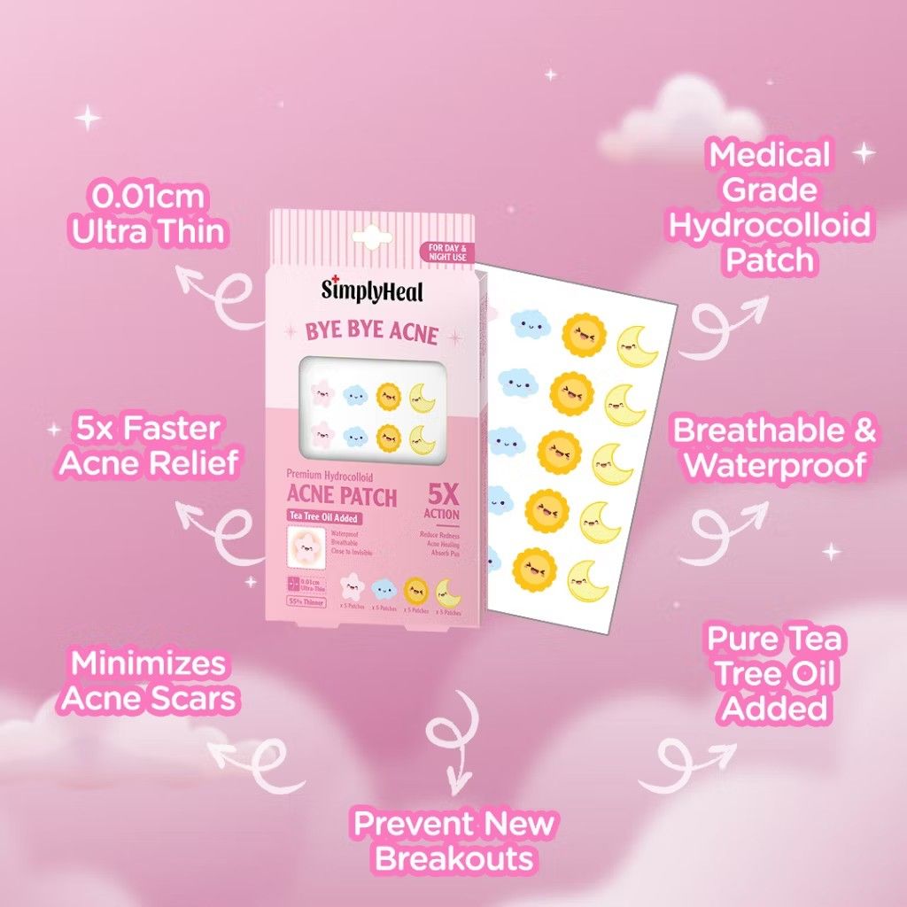 Simply Heal Day & Night Premium Hydrocolloid Acne Patch 20s, Beauty ...