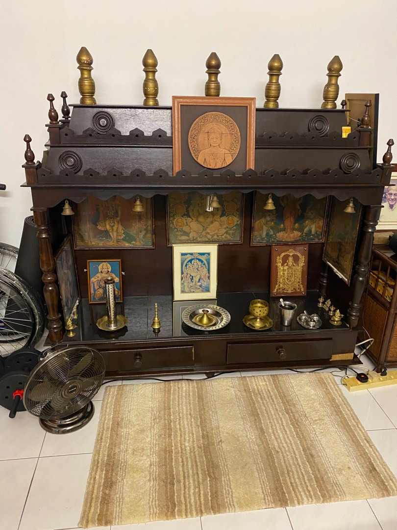 Solid Carved Wood Hindu Prayer Altar, Furniture & Home Living ...