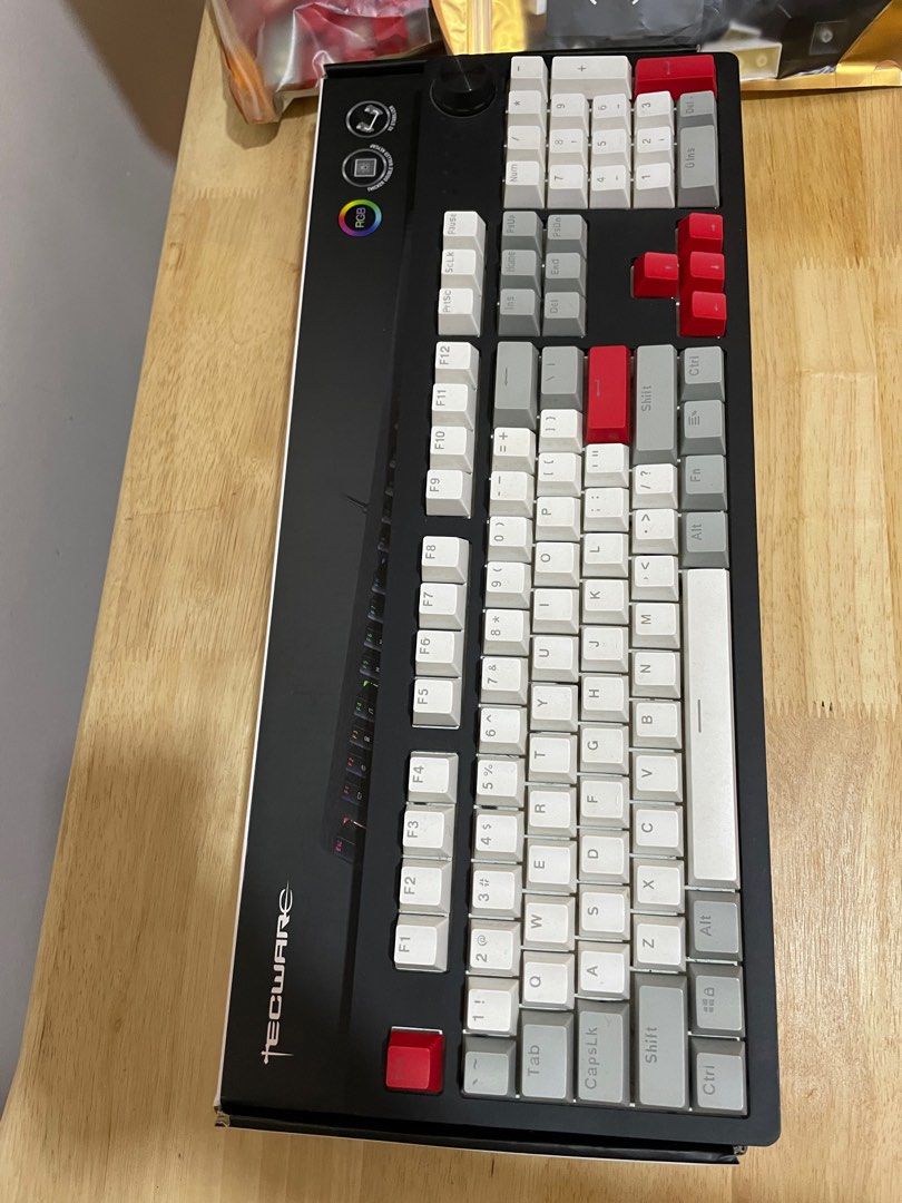 TECWARE SPECTRE PRO RGB FULL SIZE MECHANICAL KEYBOARD w/ VOLUME KNOB ...