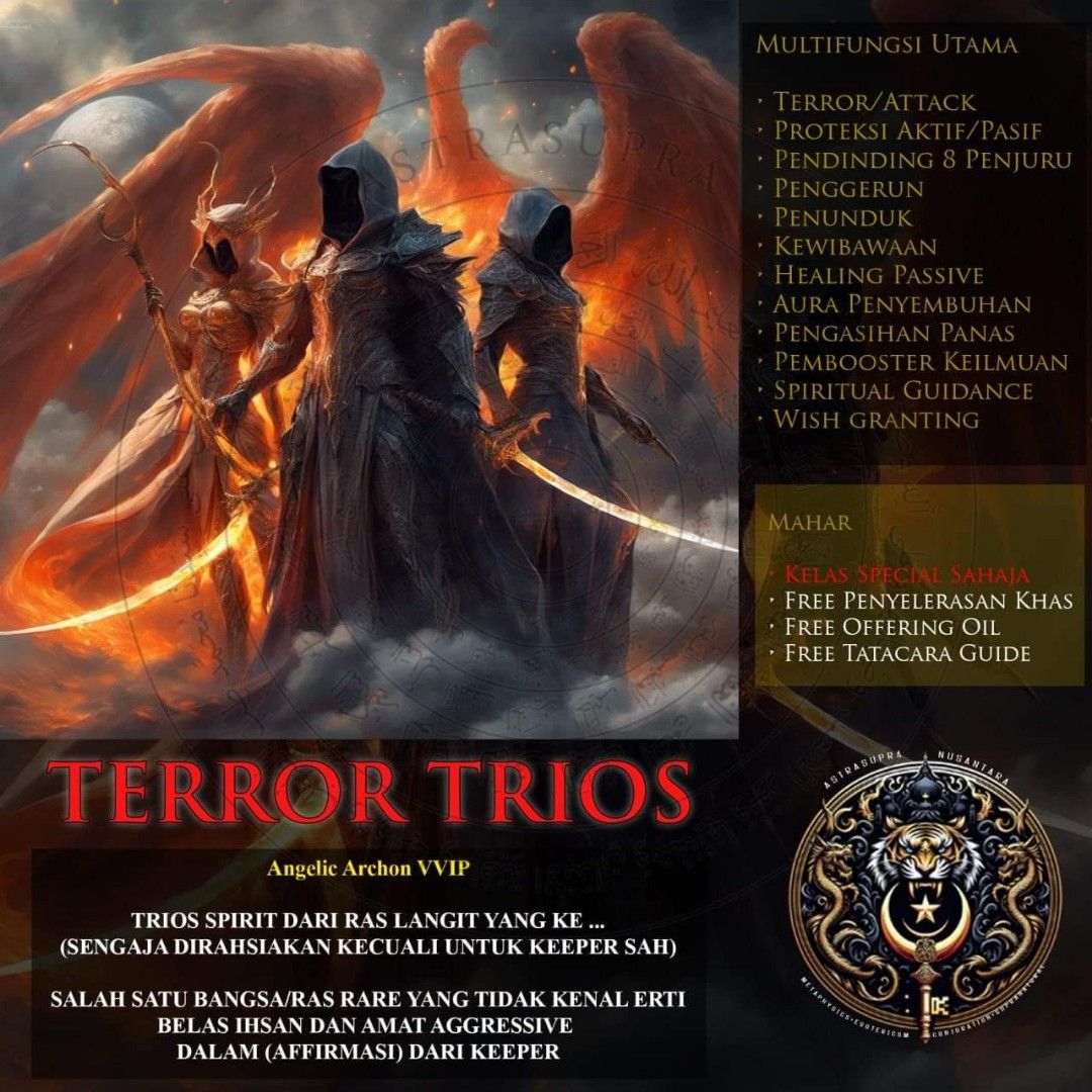 TERROR TRIOS ‐ GABUNGAN KHODAM/SPIRIT KELAS VVIP-KUNO-ARCHON-DEWA-NAGA ...