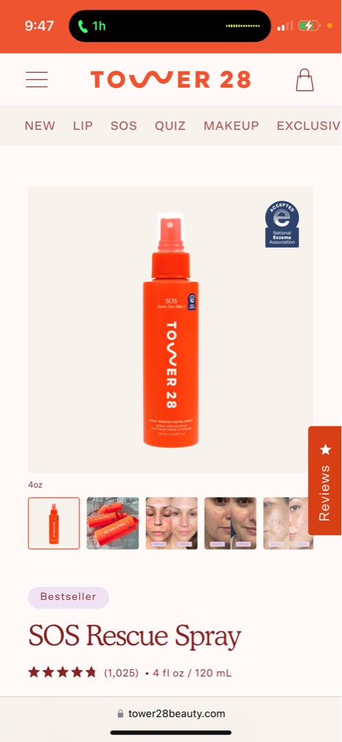 Tower 28 SOS Rescue Spray Standard Size 120ml, Beauty & Personal Care ...