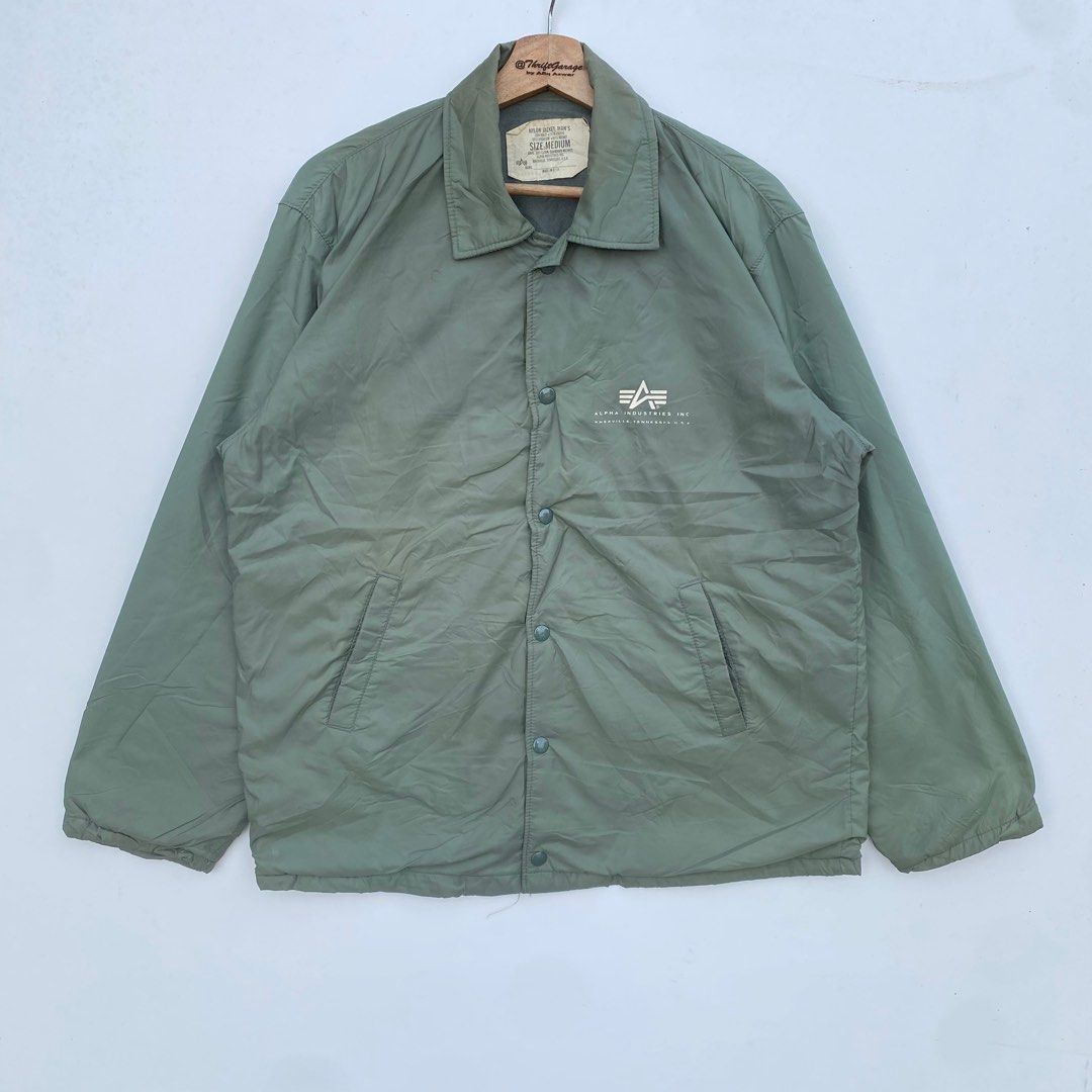Vintage ALPHA INDUSTRIES Military Olive Nylon Jacket Made in USA, Men's ...