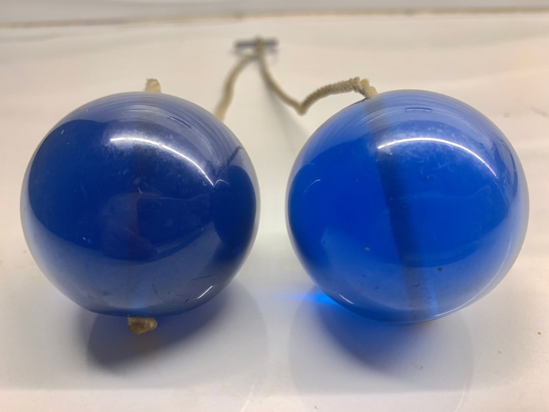 Vintage Cobalt Blue Klik Klak Clackers Knockers Acrylic Balls Click ...