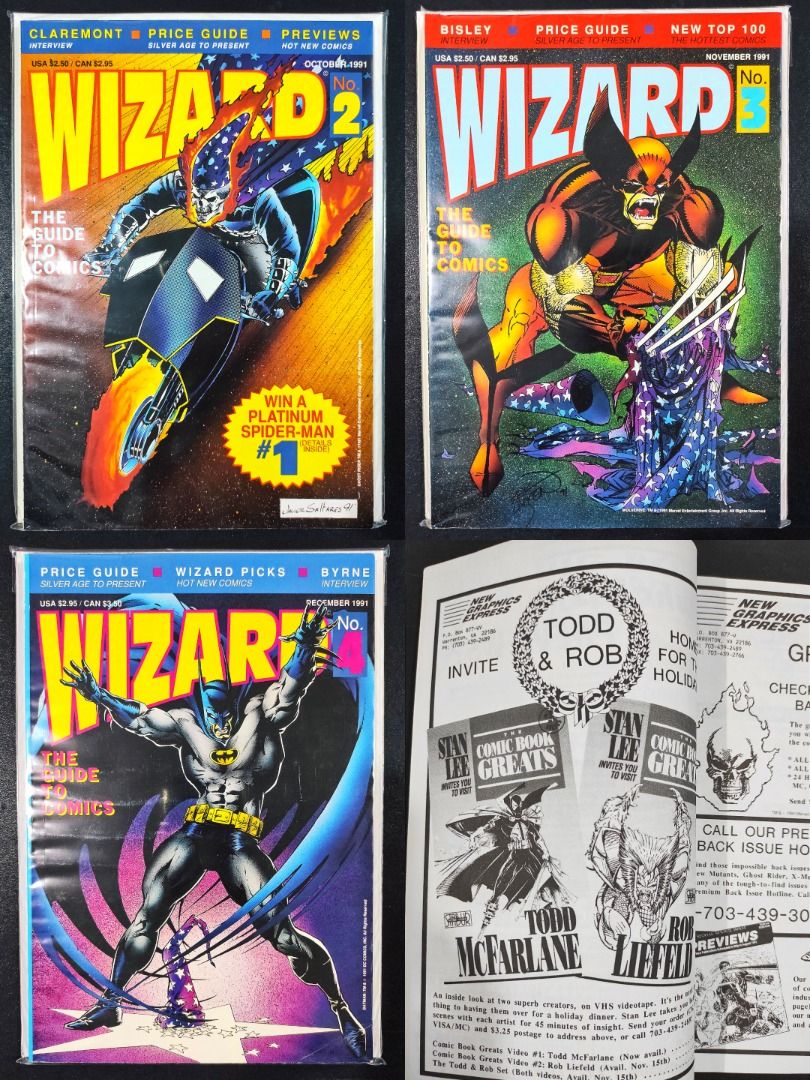 Wizard Magazine Bundle - Issues 2, 3 & 4 Ghost Rider Wolverine Batman ...