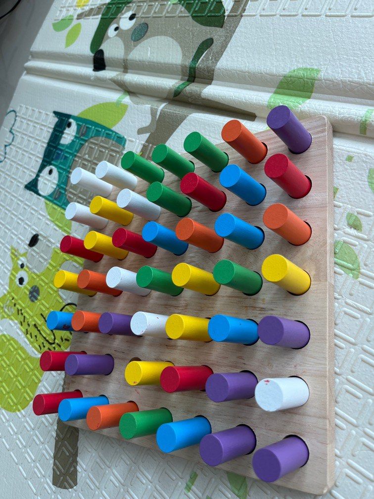 Wooden colour sorting stacking montessori, Hobbies & Toys, Toys & Games ...