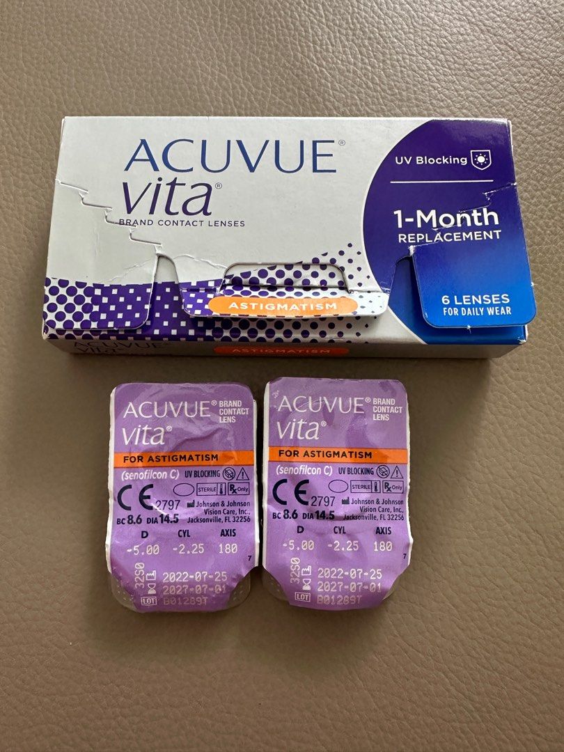 Acuvue Contact Lens with astigmatism (-5.00 -2.25), Beauty & Personal ...