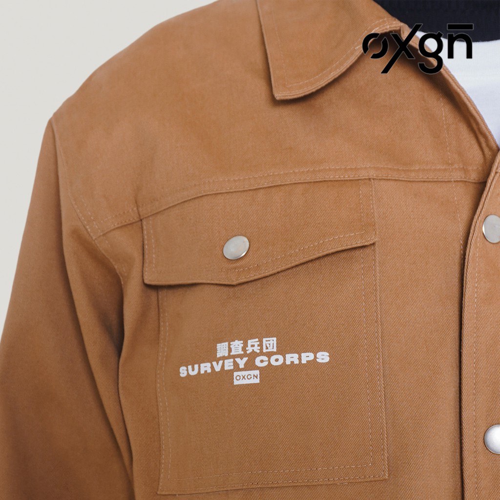 Attack on Titan Scout Regiment Trucker Jacket (Camel), Men's Fashion ...