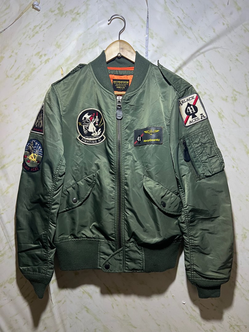 Avirex - MA-1 Flight Bomer Jacket Olive Green, Men's Fashion, Coats, Jackets and Outerwear on ...