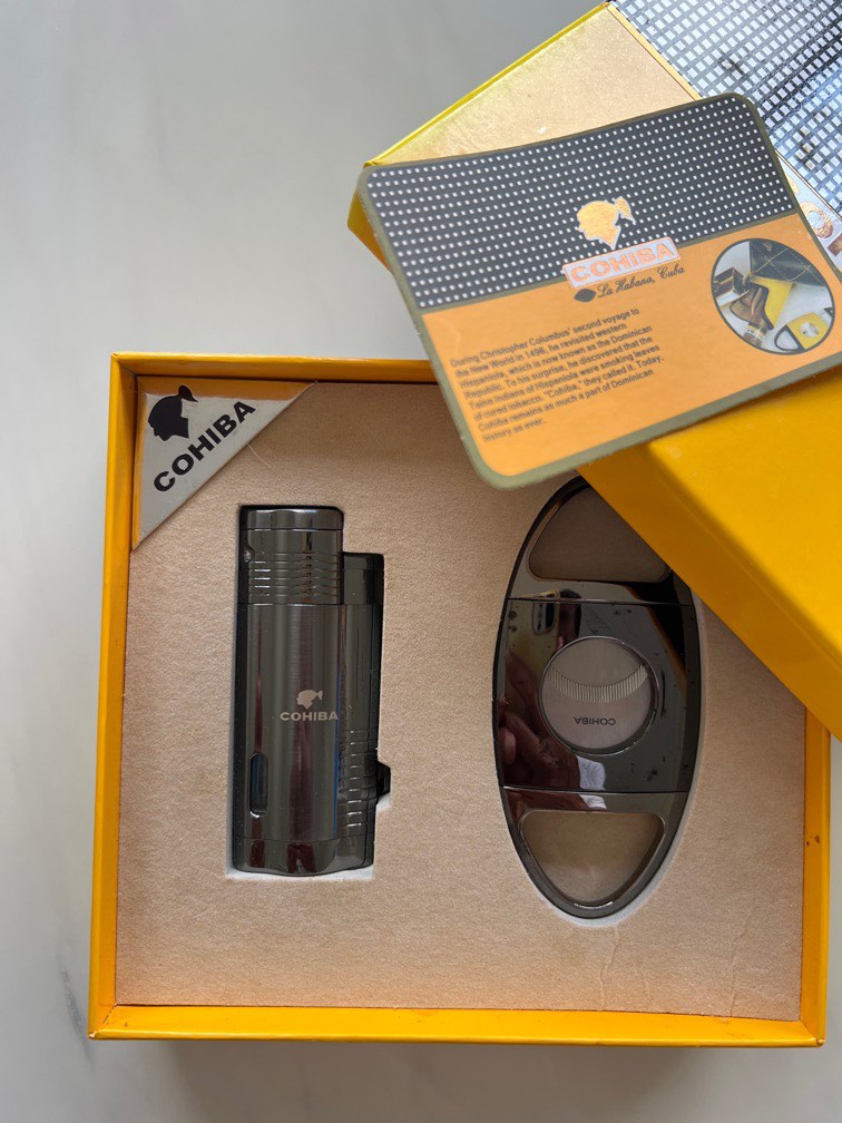 Cohiba cigar lighter and cutter, 名牌, 飾物及配件 - Carousell