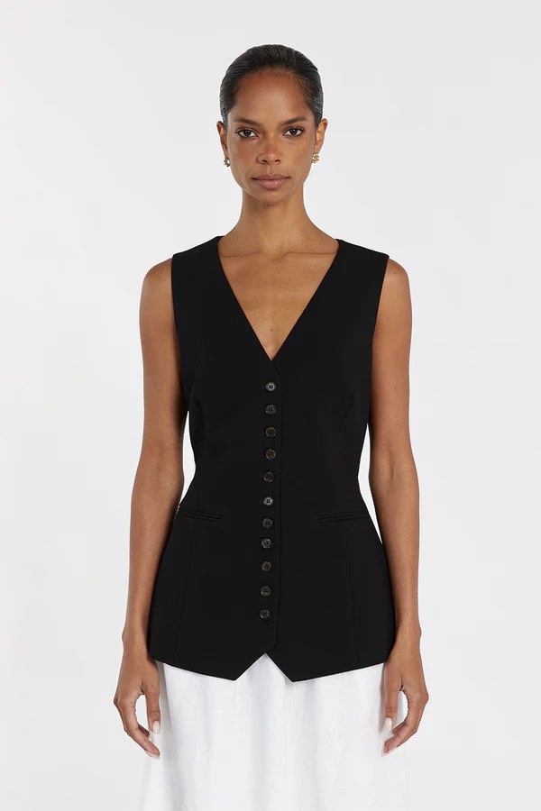 Dissh Celine Longline Vest, Women's Fashion, Tops, Sleeveless on Carousell