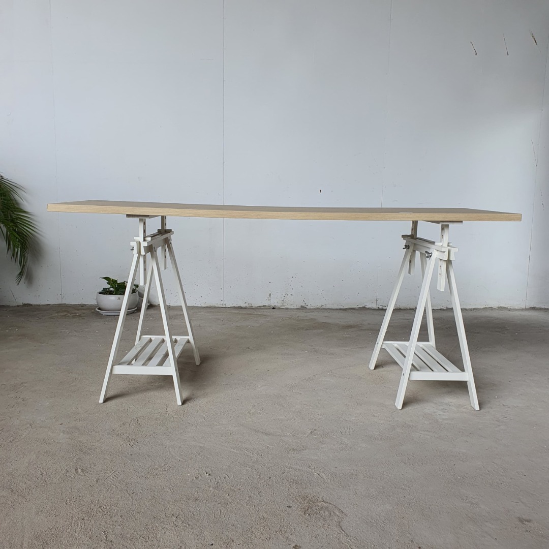 EKBACKEN / MITTBACK Desk, ash effect/laminate, 186x2.8 cm, Furniture ...