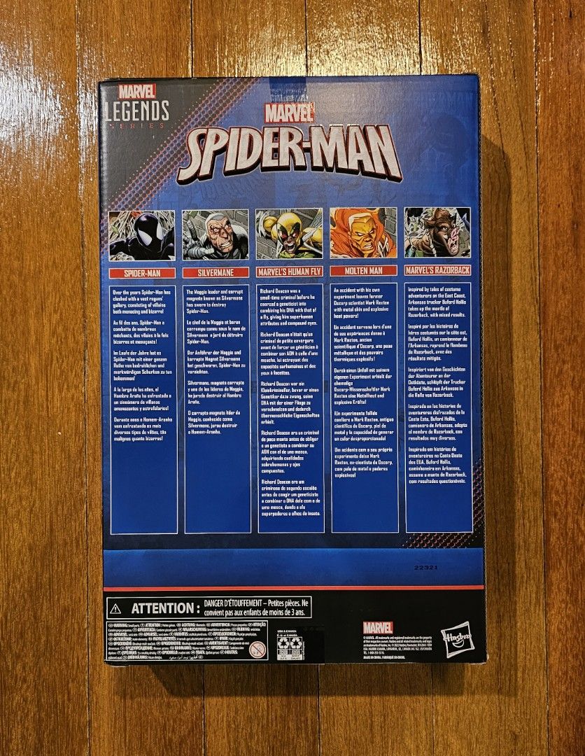 Hasbro Marvel Legends Series Spiderman 5 Pack Symbiote Spiderman ...