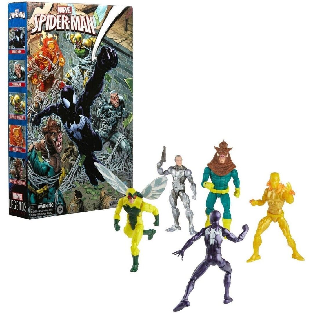 Hasbro Marvel Legends Series Spiderman 5 Pack Symbiote Spiderman ...