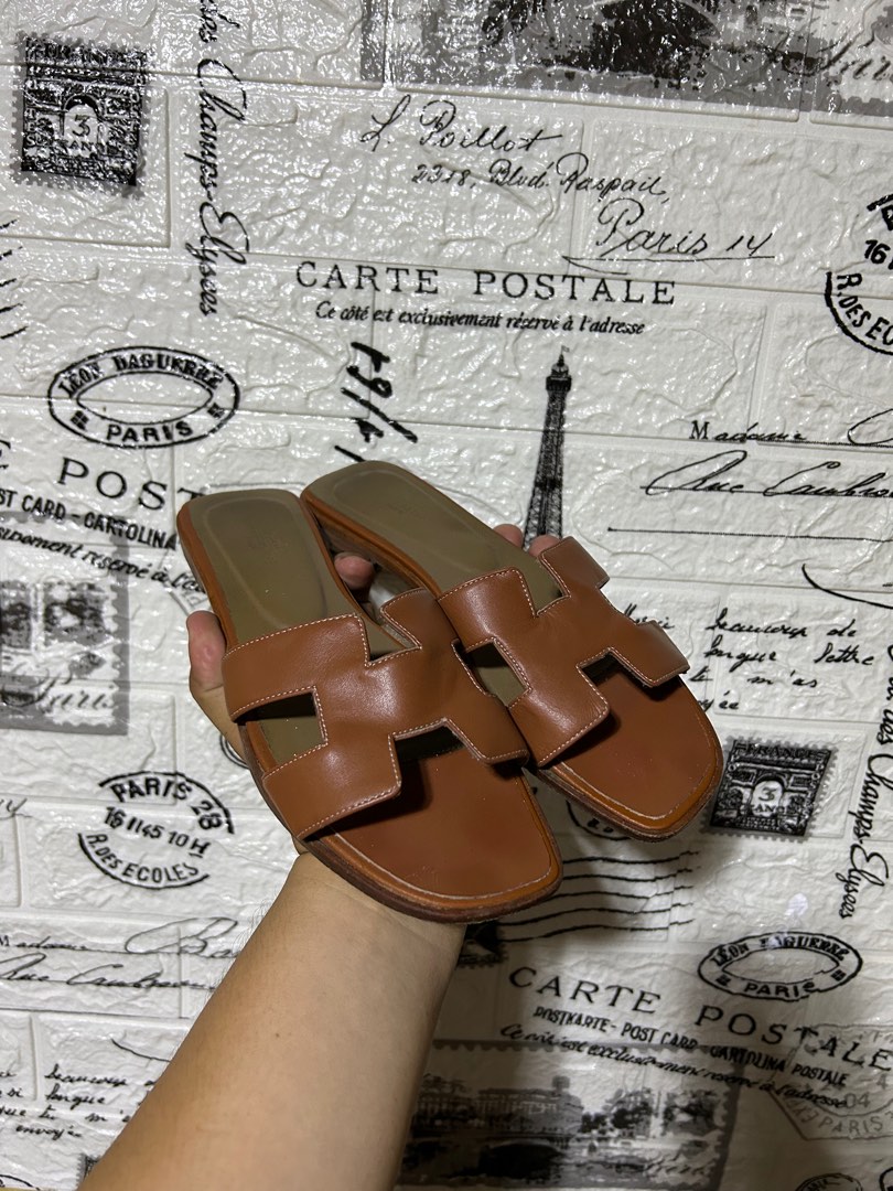 Hermes oran brown, Luxury, Sneakers & Footwear on Carousell