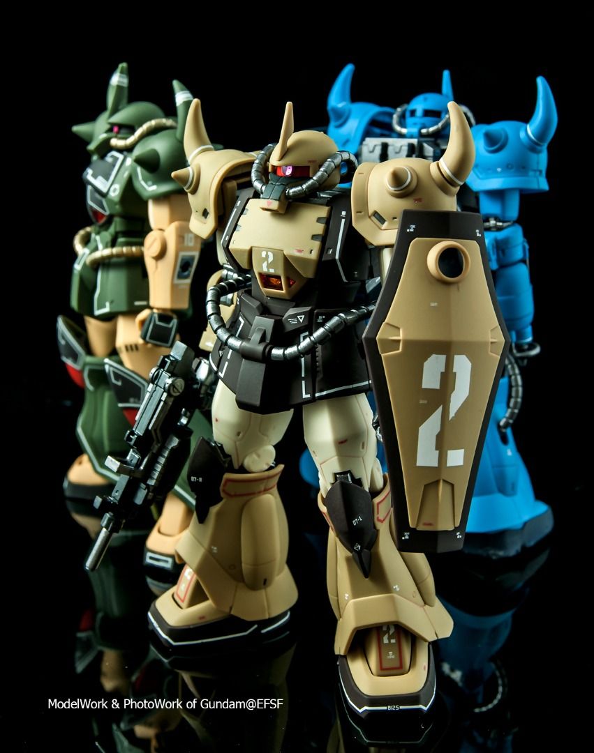 HG Gunpla Gundam GTO the origin Zaku Cannon desert Zeon EFSF Gouf ...