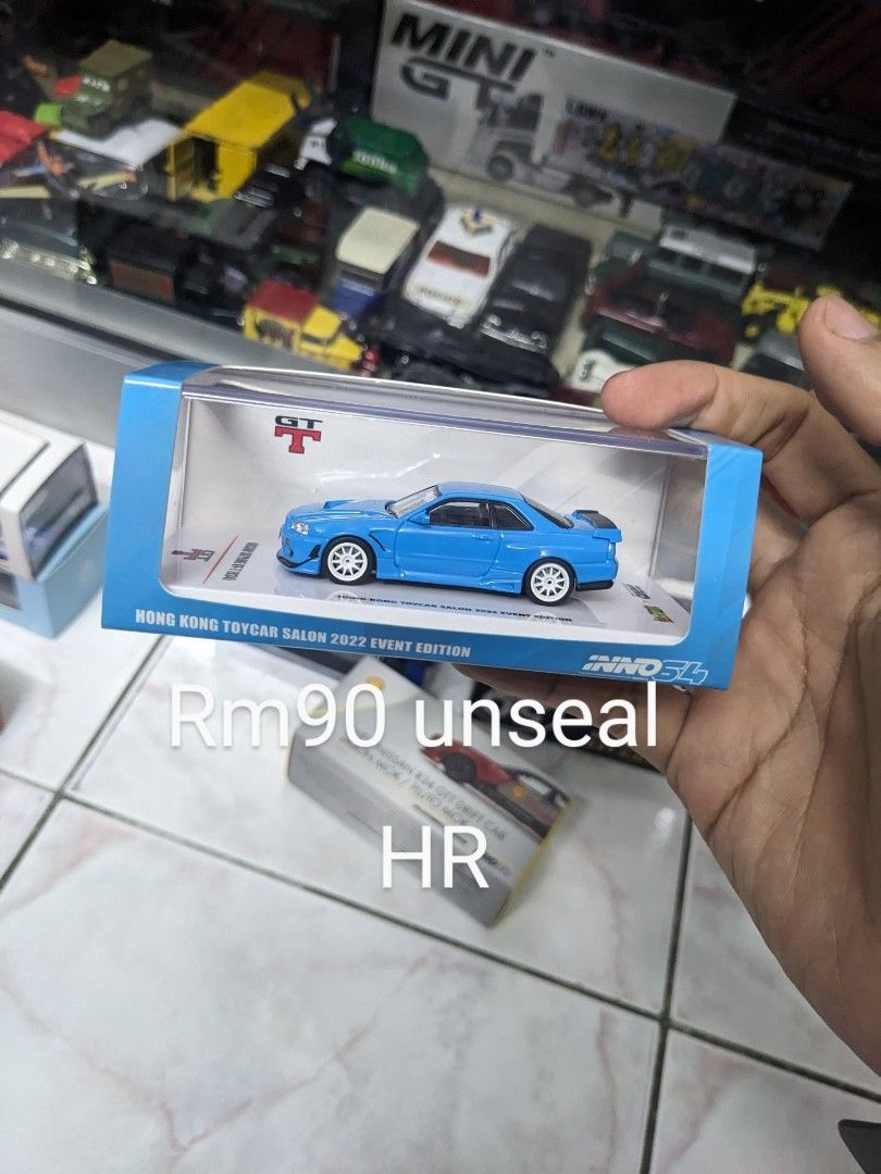 INNO MODELS INNO64 1/64 NISSAN SKYLINE R34 GTT BABY BLUE CAR HONG KONG TOYCAR SALON 2022 ...