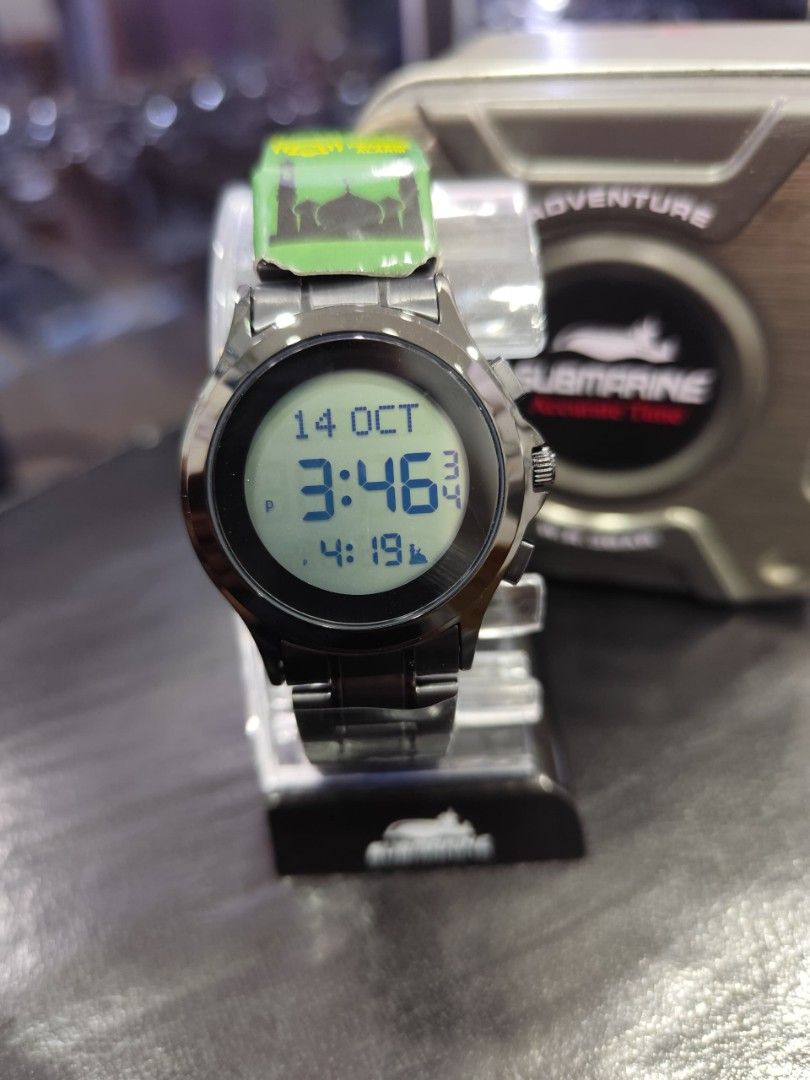 Jam Kiblat Prayer Alarm Watch, Men's Fashion, Watches & Accessories ...