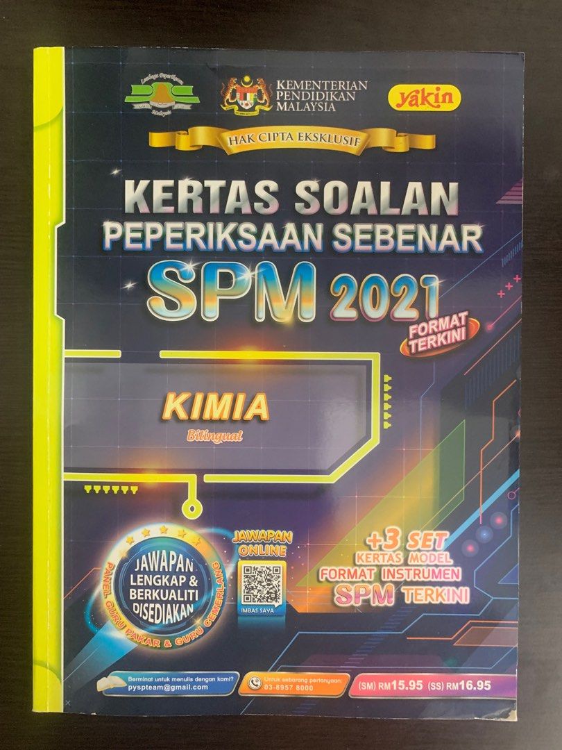 KERTAS SOLAN PEPERIKSAAN SEBENAR SPM 2021 (KIMIA) (BILLINGUAL), Hobbies & Toys, Books ...