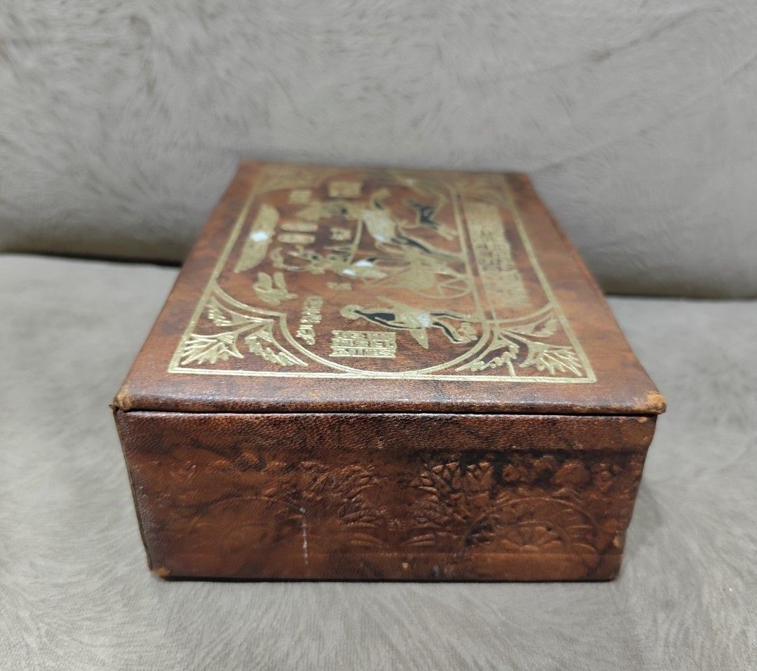 Kotak Perhiasan Mesir Antik Kulit unta lukisan Emas Langka buatan ...