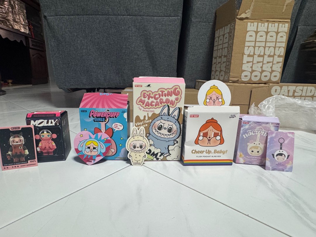 Macaron Labubu v1, cry baby ppg and space molly v3, Hobbies & Toys ...