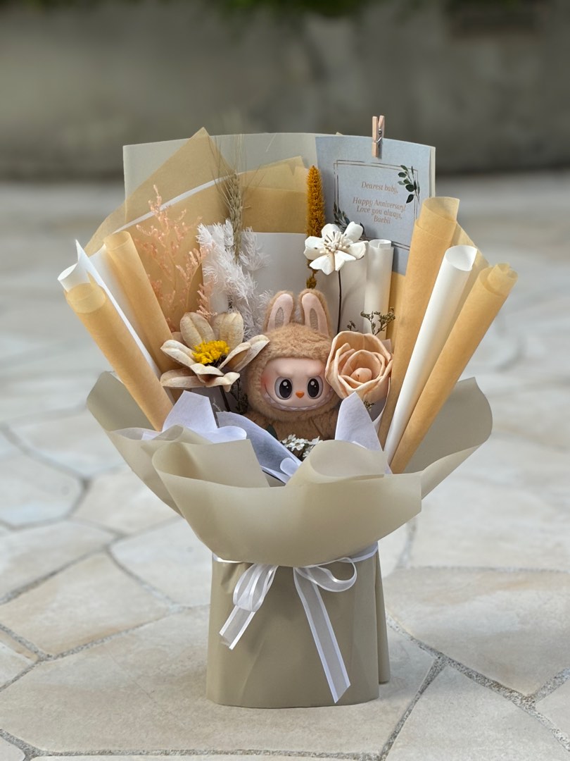 Labubu Flower Bouquet Vday Valentines |POPmart V1 V2 Crybaby Sunset ...