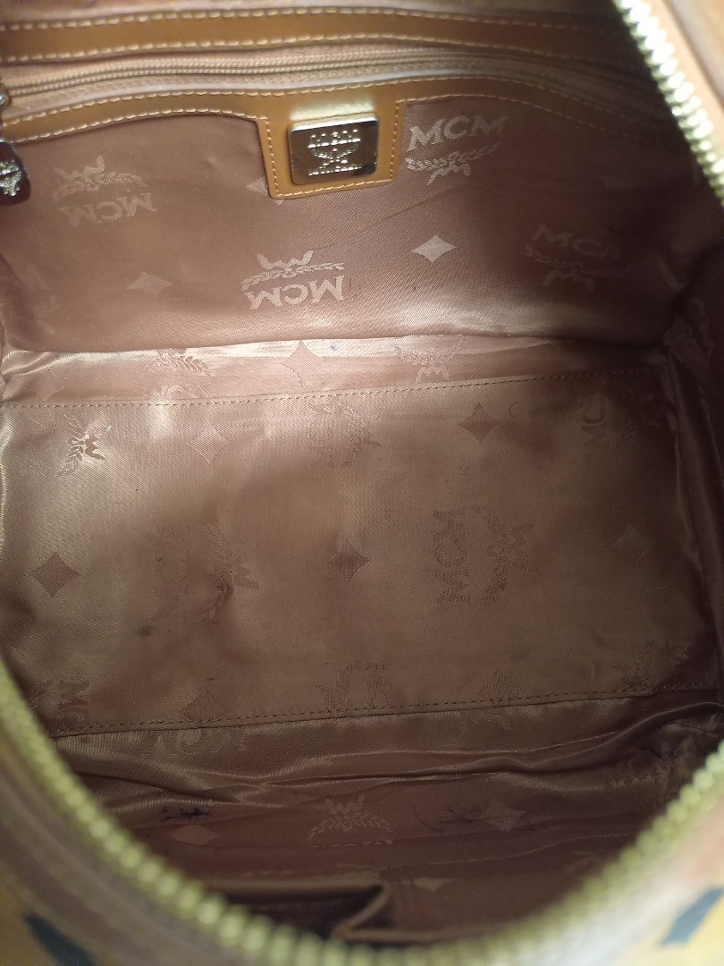 MCM boston bag, lengkap label tag besi, noser, Barang Mewah, Tas ...