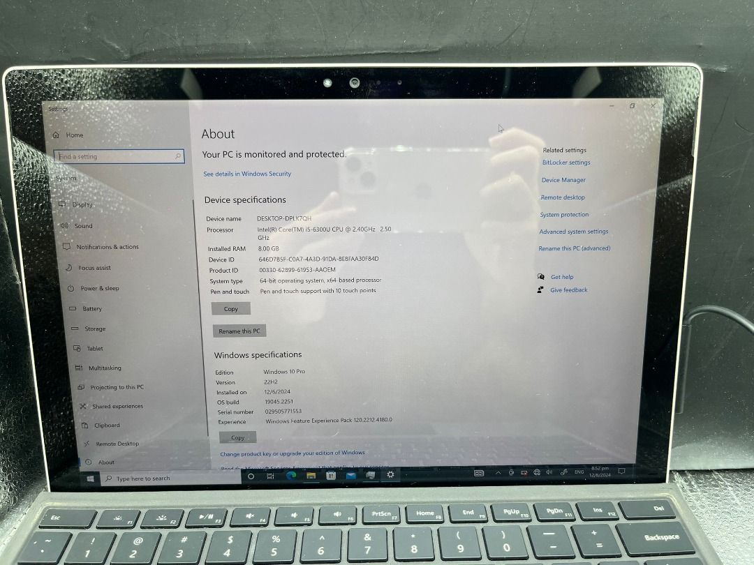 Microsoft 12" Surface Pro 4 | Intel Core i5-6300U | 8GB | 256GB SSD ...