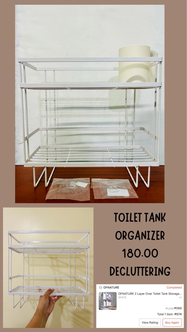 Over Toilet Tank Organizer, Furniture & Home Living, Bathroom & Kitchen ...