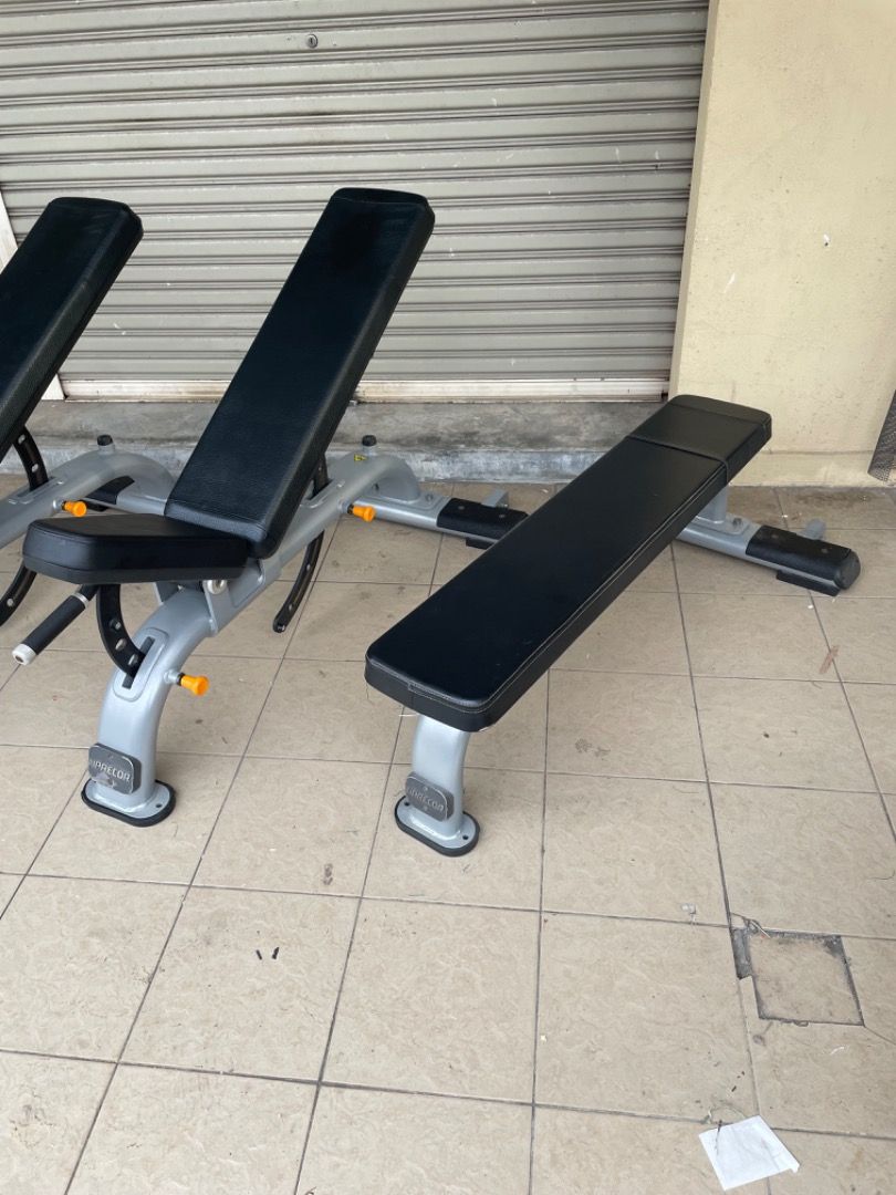 Precor fitness USA super bench set FID flat incline decline sit up ...