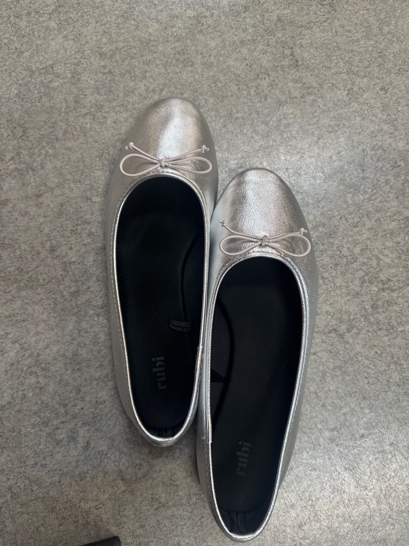 Rubi Bow coquette silver flat, Women's Fashion, Footwear, Flats on ...