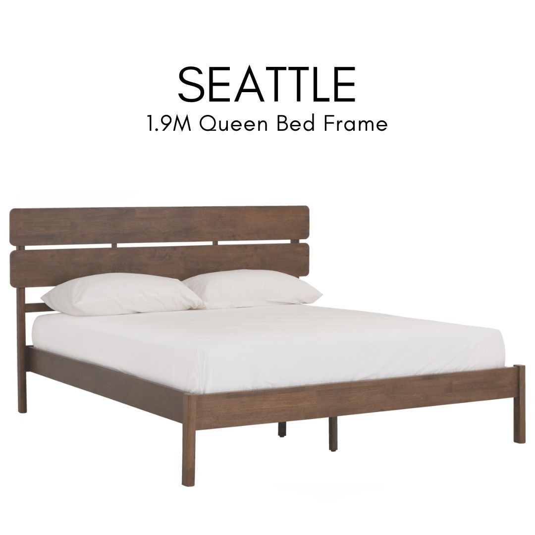 SEATTLE Solid Queen Bed Frame - Free delivery, Furniture & Home Living ...