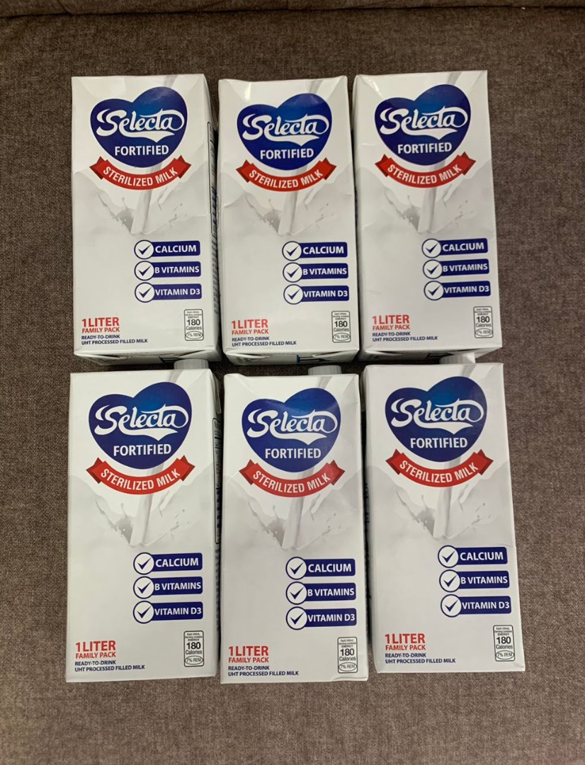 Selecta Sterilized Milk (1 Liter x 6), Food & Drinks, Beverages on ...