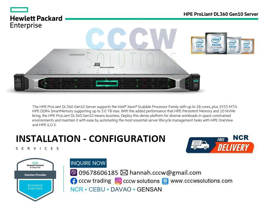 Server - HPE ProLiant DL360 Gen10 Server 4310 12-Core 32GB 300GB Bundle Rack Type, Computers ...