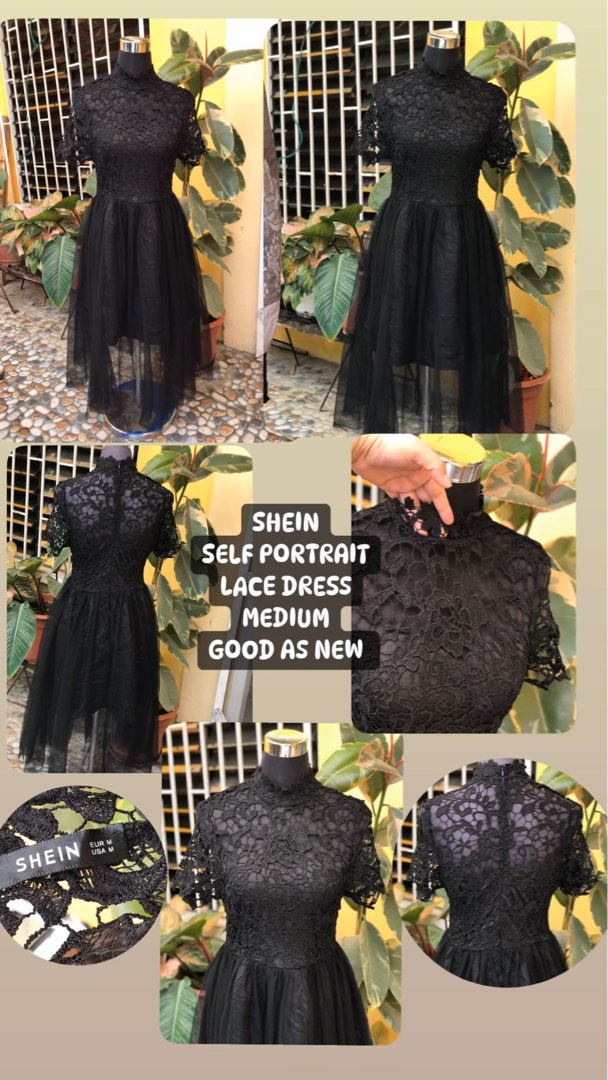 SHEIN SELF PORTRAIT BLACK DRESS, Women's Fashion, Dresses & Sets ...