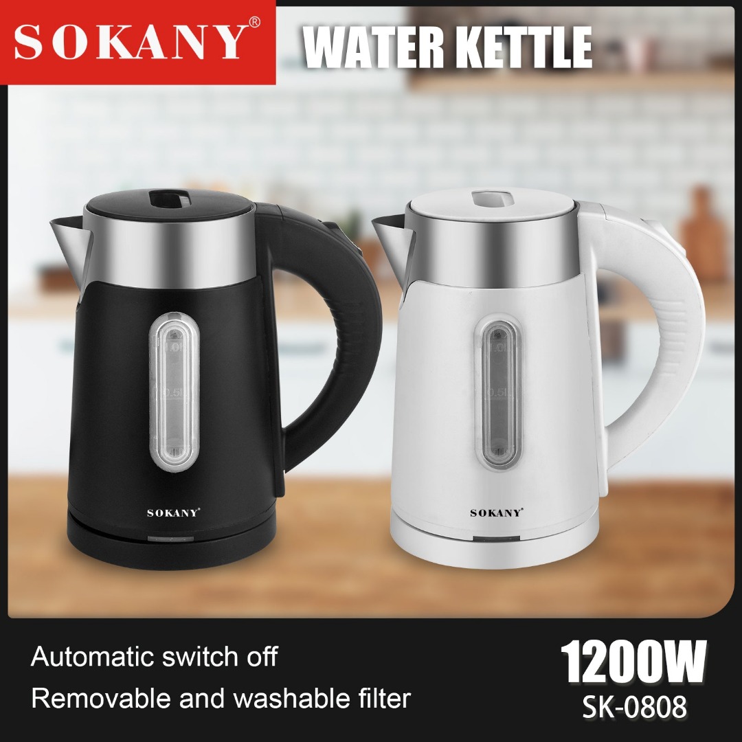Sokany Electric Kettle 1 Liter 1200W, TV & Home Appliances, Kitchen ...