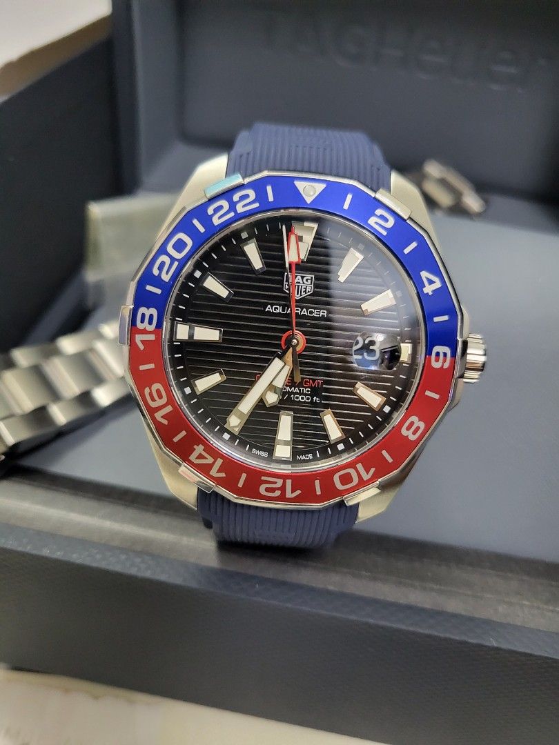 Tag Heuer Aquaracer Pepsi GMT, Men's Fashion, Watches & Accessories ...