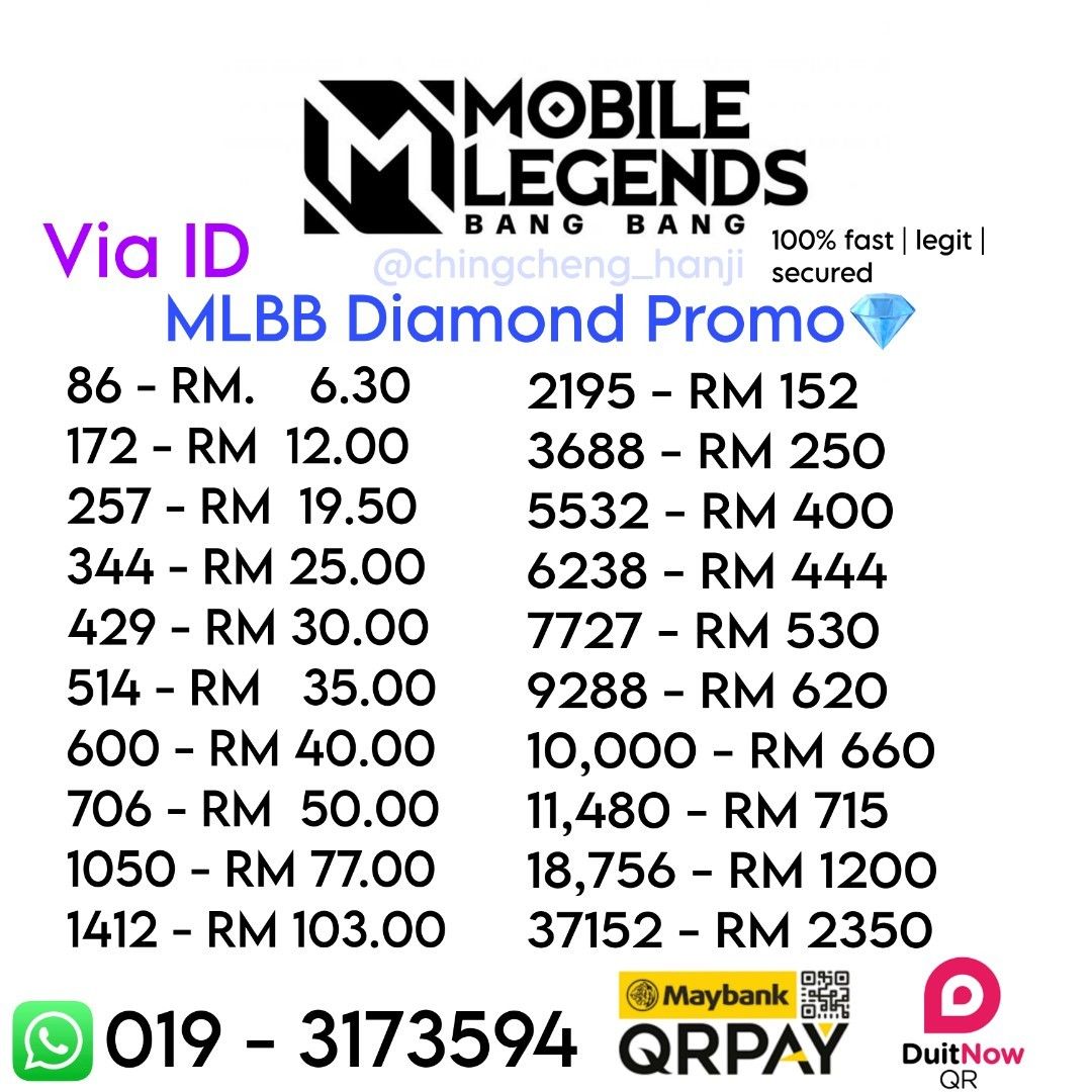 TOPUP MLBB DIAMOND, Video Gaming, Gaming Accessories, In-Game Products ...