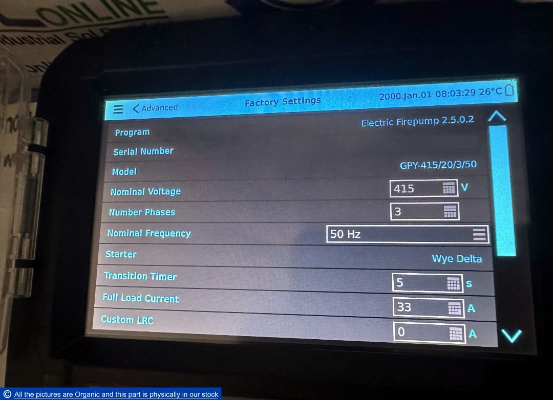 Tornatech GPY-415/20/3/50 ViziTouch 2.0 Fire Pump Controller Operator Interface, Computers ...