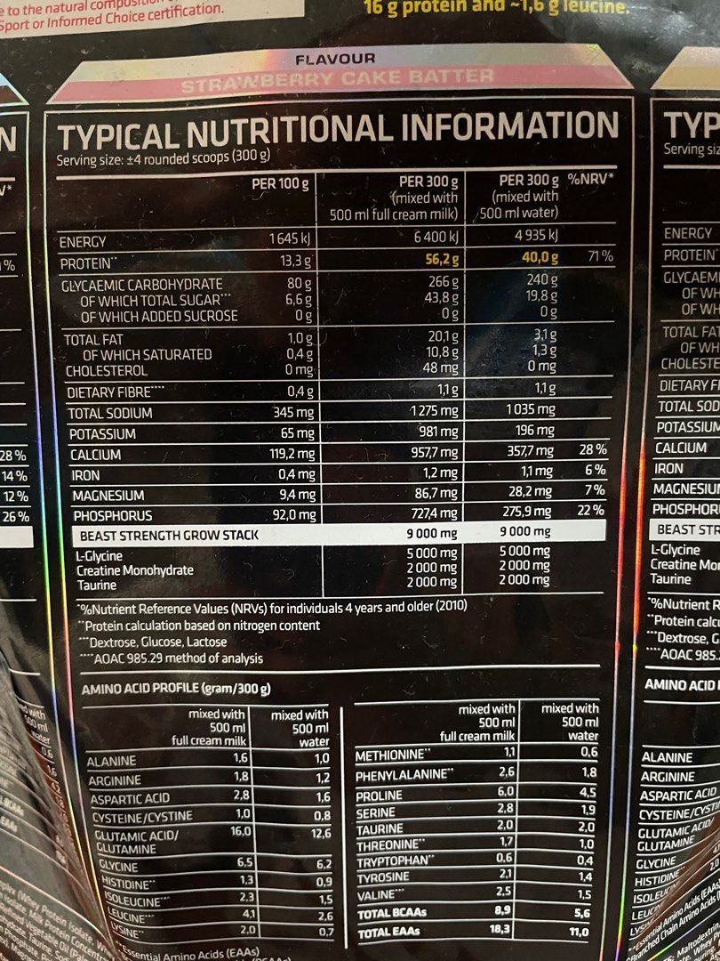 USN Super Grow Beast Extreme Mass Gainer 4KG, Health & Nutrition ...