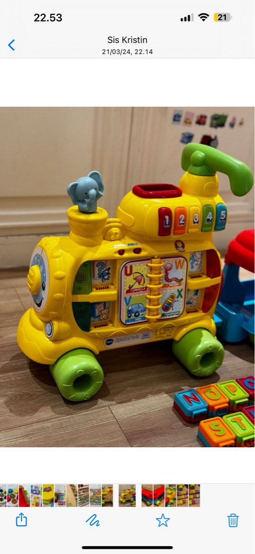 vtech sit to train alphabet train, Bayi & Anak, Mainan & Baby Walker di ...