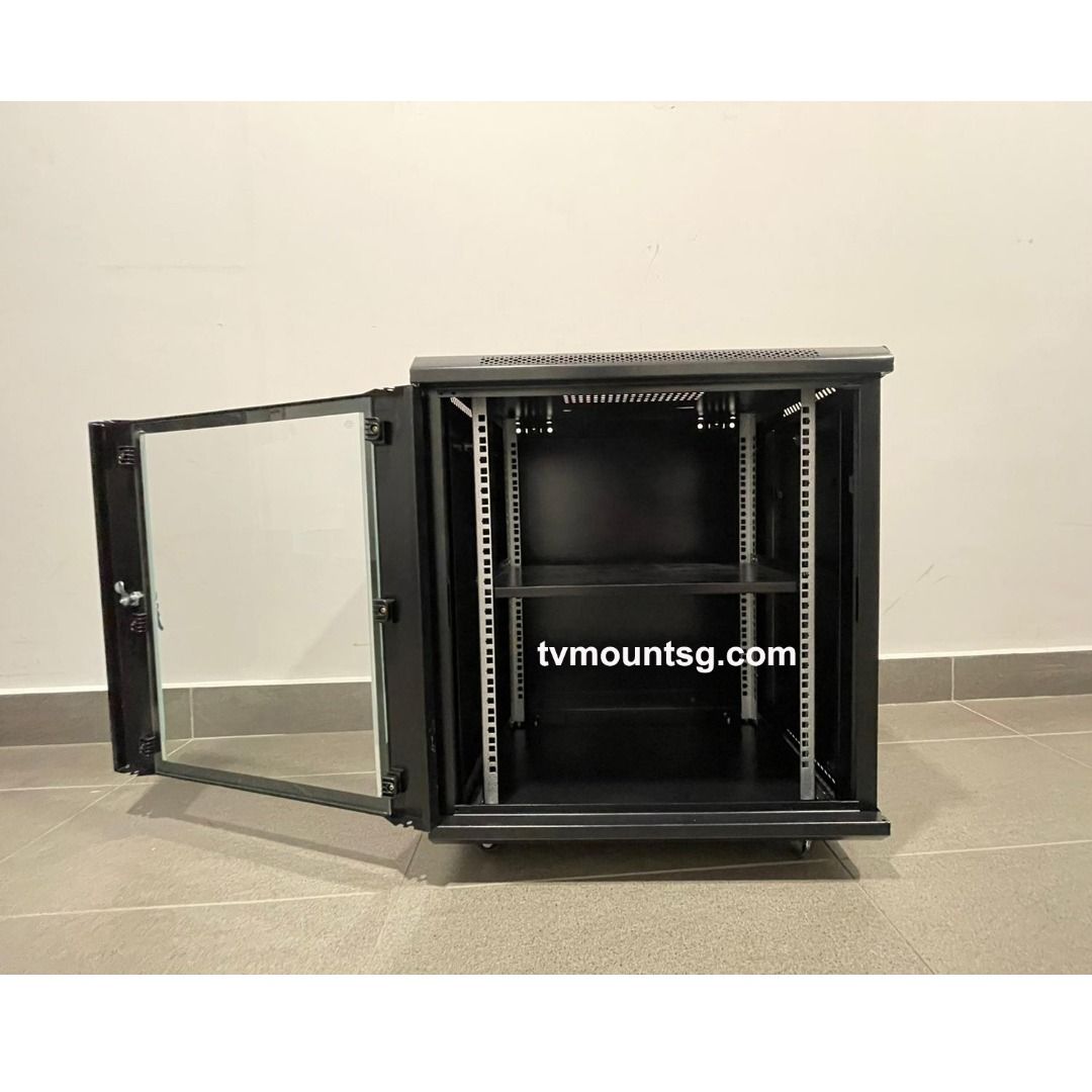 12U Server AV rack CCTV IT mobile cabinet with glass door, Computers ...