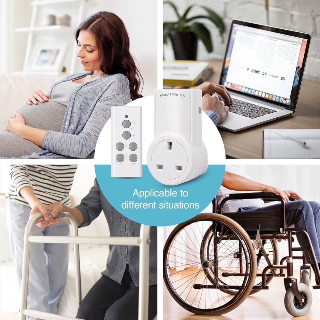 無線遙控插頭插座13A開關30M工作範圍家用電器 rttckp Wireless Remote Control Plug Socket 13A Switch 30M Operating ...