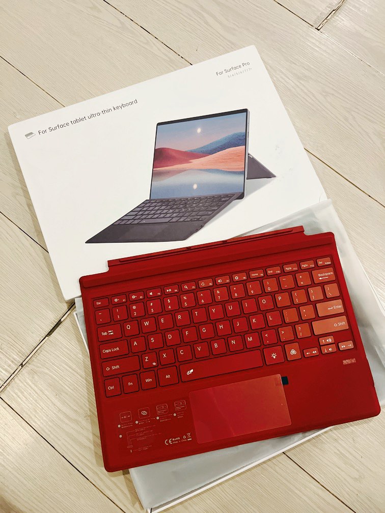 Bluetooth Wireless Keyboard With Touchpad For Microsoft Surface Pro 3 4 5 6 7 7 Red Colors