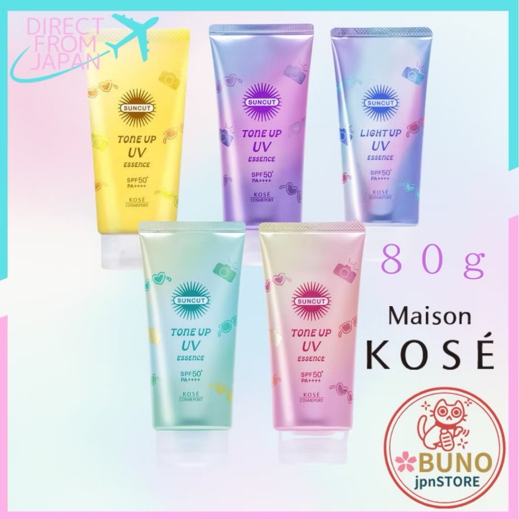 BRAND NEW SEALED KOSE Suncut Tone Up, Light Up UV Essence SPF50+ PA ...