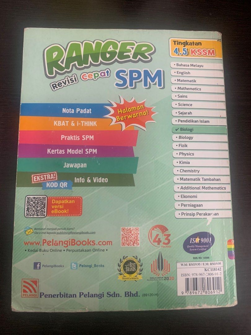 BUKU RANGER BIOLOGI (SPM), Hobbies & Toys, Books & Magazines, Textbooks ...