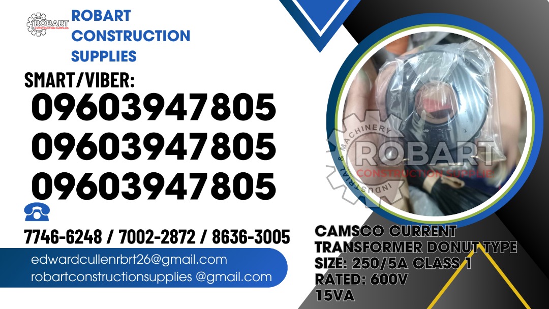 Camsco Current Transformer Donut Type Size: 250/5A Class 1, Commercial ...